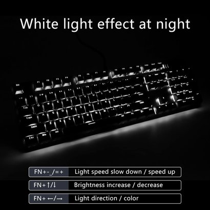 Merdia Mechanical Keyboard Gaming Keyboard with Black Switch Wired 6 ...
