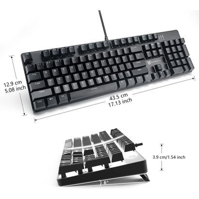 Merdia Mechanical Keyboard Gaming Keyboard with Black Switch Wired 6 ...