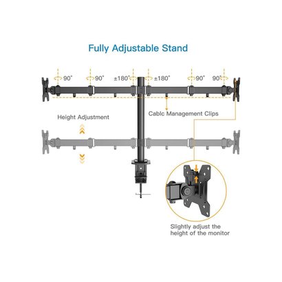 HUANUO Dual Monitor Stand - Double Articulating Arm Monitor Desk Mount ...