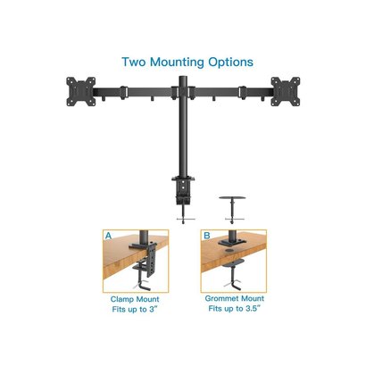 HUANUO Dual Monitor Stand - Double Articulating Arm Monitor Desk Mount ...