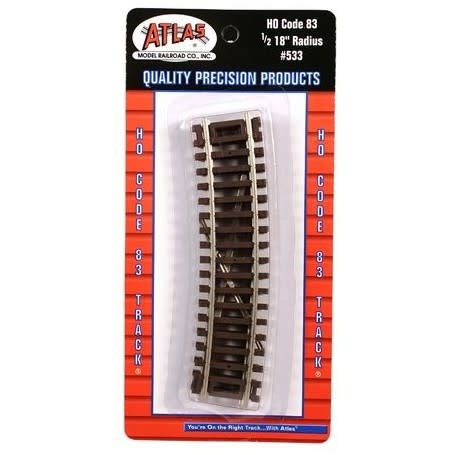 ATL-533 - Atlas : HO Track (code 83) 1/2 18" Curve - Max Trains