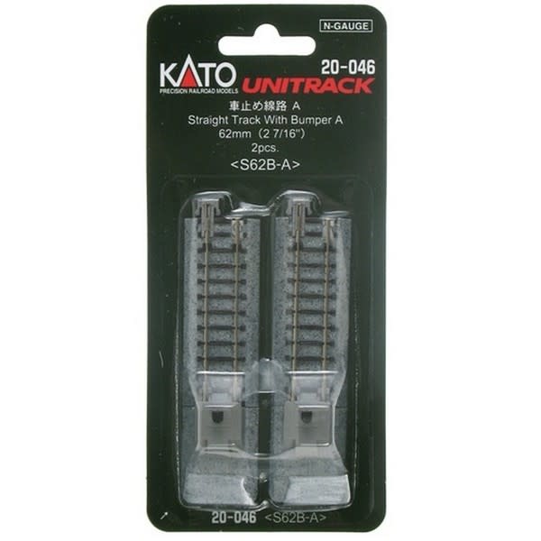 KAT-20046 - Kato : N Track 62mm Straight w/ bumpers - Max Trains