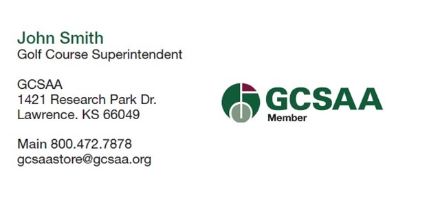 GCSAA Business Cards - Golf Course Superintendents Association of America