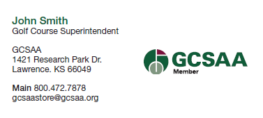 GCSAA Business Cards - Golf Course Superintendents Association of America