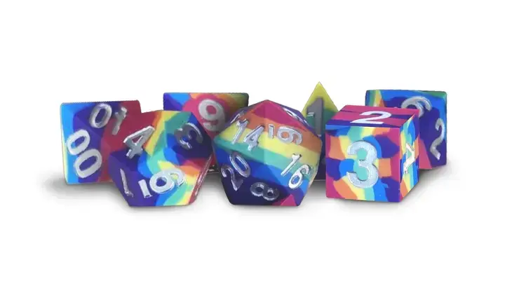 FanRoll Sharp-Edge Silicone Rubber RPG Set - Rainbow - Rain City Games