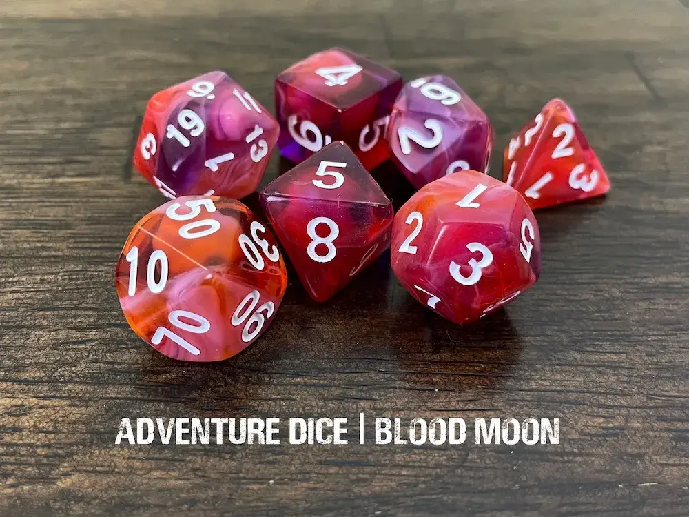 Adventure Dice RPG Set - Blood Moon - Rain City Games