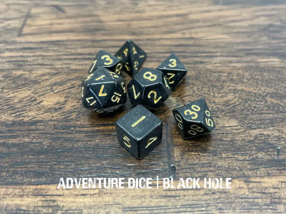 Adventure Dice Mini RPG Set - Black Hole - Rain City Games