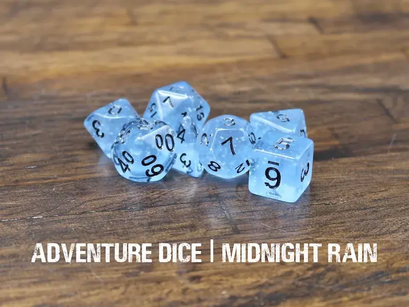 Adventure Dice RPG Set - Midnight Rain - Rain City Games