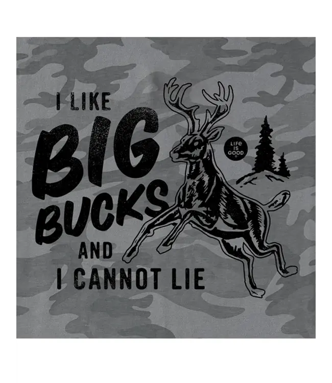 Life Is Good Men's I like Big Bucks Allover Printed Crusher Tee ...