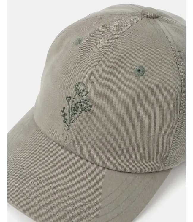 TenTree Flower Embroidery Peak 6 Panel Low Profile Baseball Cap ...