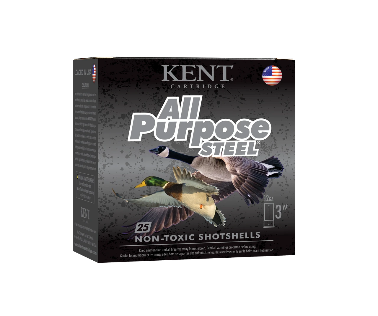 Kent BOX of All Purpose Steel Ammo - 12 GA, 3", 1 1/4 OZ, 1400 FPS, 25 ...