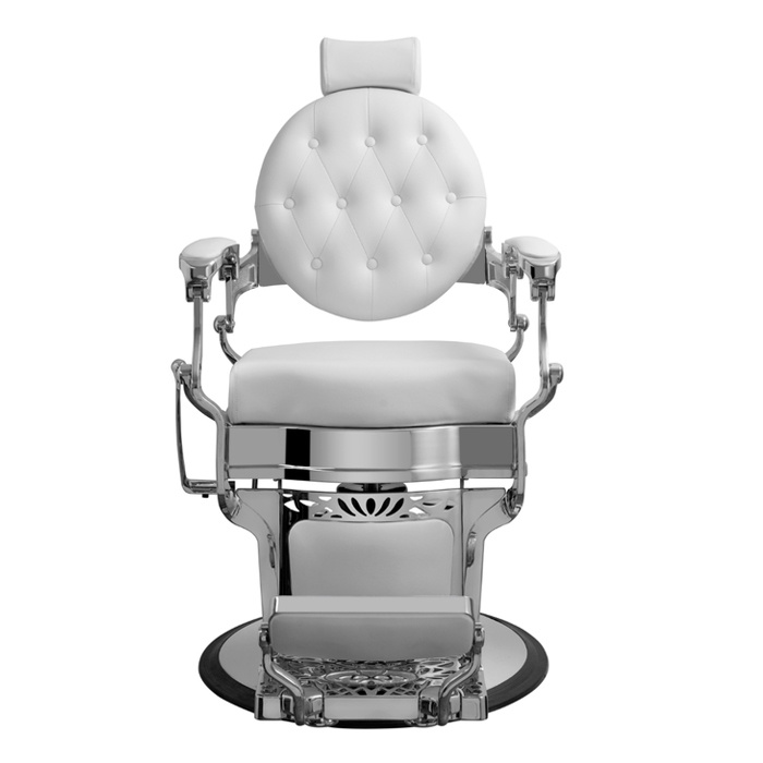 Truman Barber Chair (White/Chrome) - Super Spa Furniture,LLC