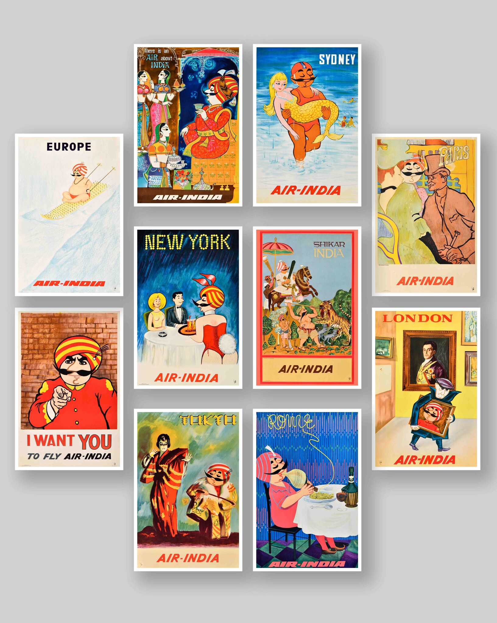 Maharaja World Tour Postcard Set - Poster House Shop