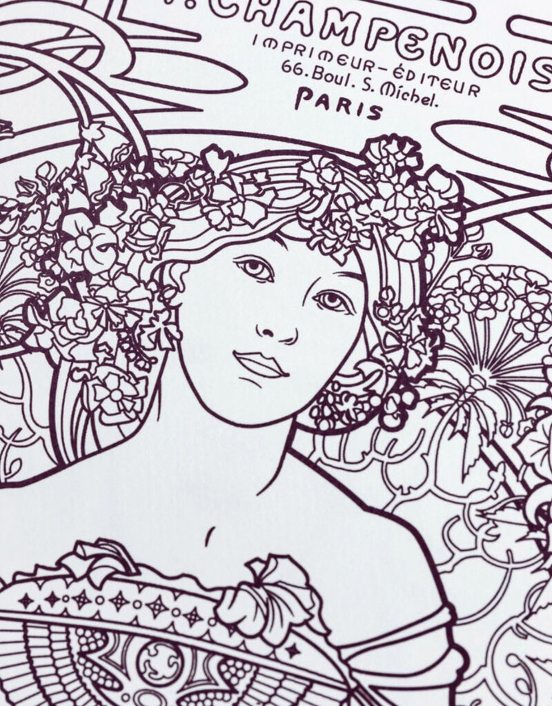 Alphonse Mucha Premium Coloring Book - Poster House Shop