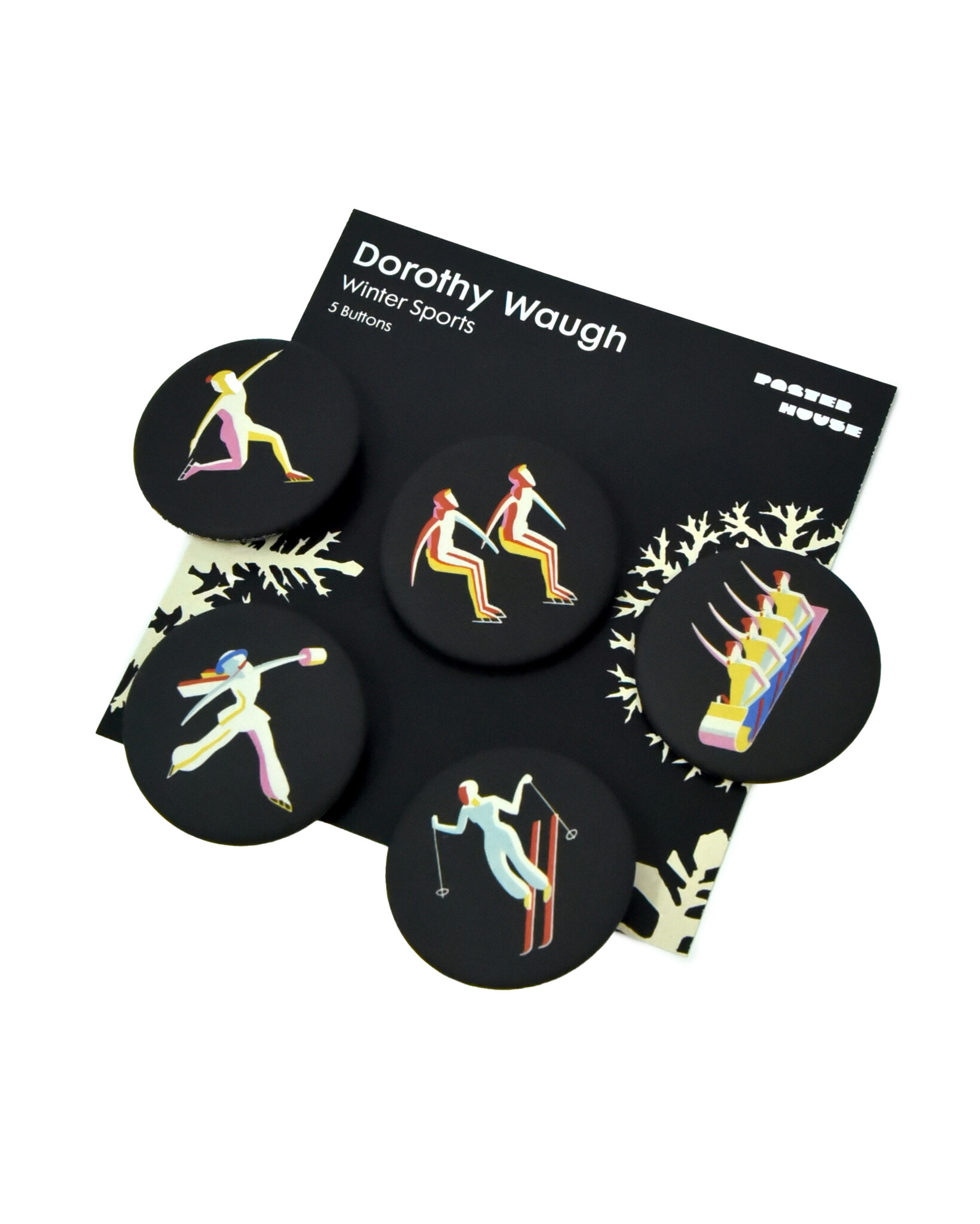 Winter Sports Button Pin Set - Poster House Shop