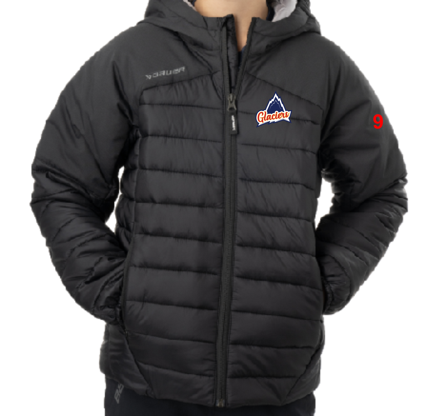 GLACIERS BAUER TEAM PUFFER JACKET BLACK YTH - B&P Cycle and Sports