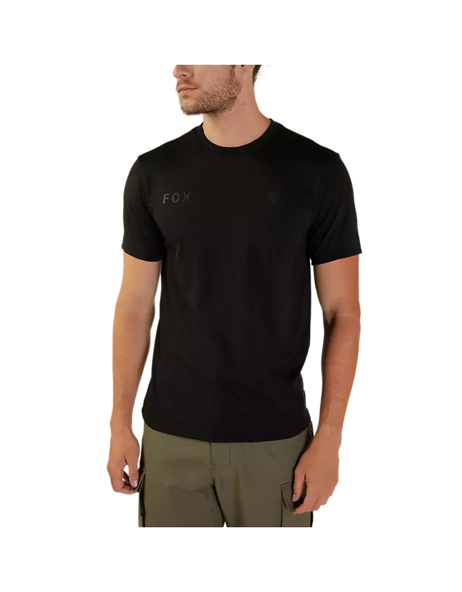 Fox Wordmark SS Tech Tee Black - Bike Bros.