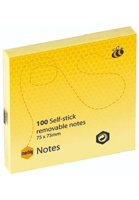 Notes Stick on 75mm x 75mm - Yellow 654 - BGGS P&F Uniform Shop