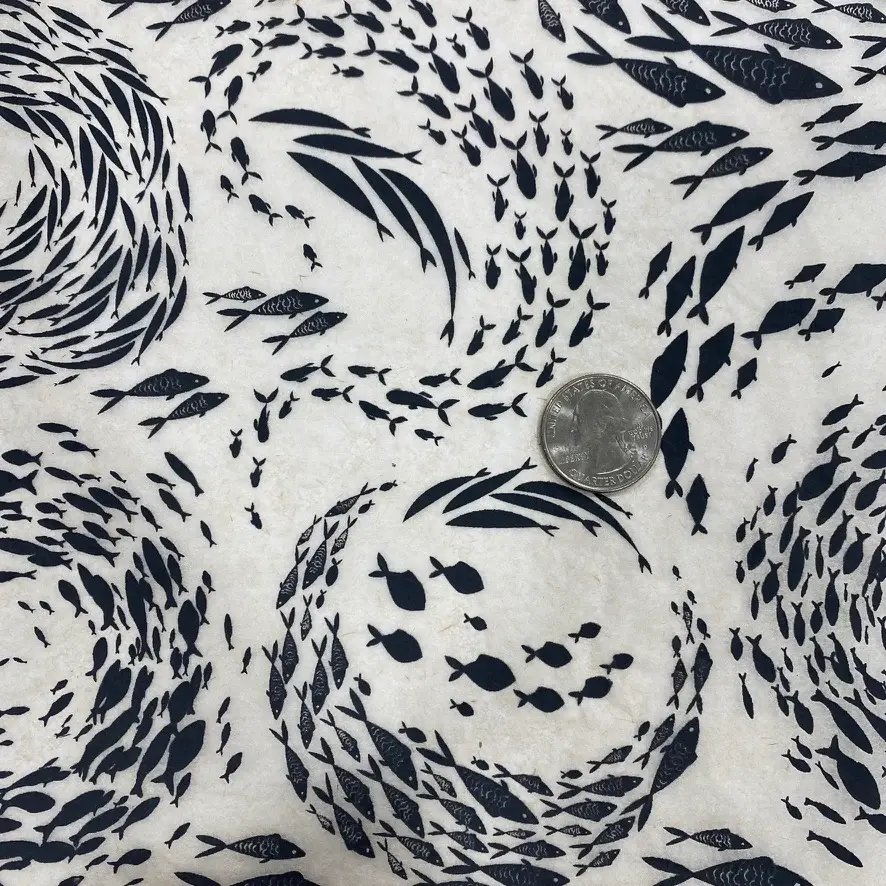 Fish School Underglaze Transfer - Black - Queen City Clay