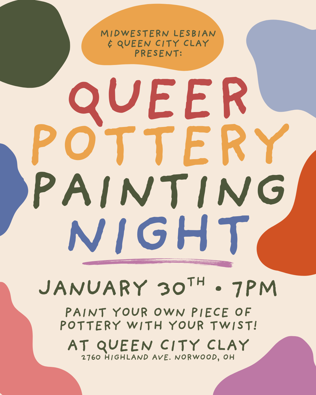 Queer Clay Night- Pottery Painting - Queen City Clay