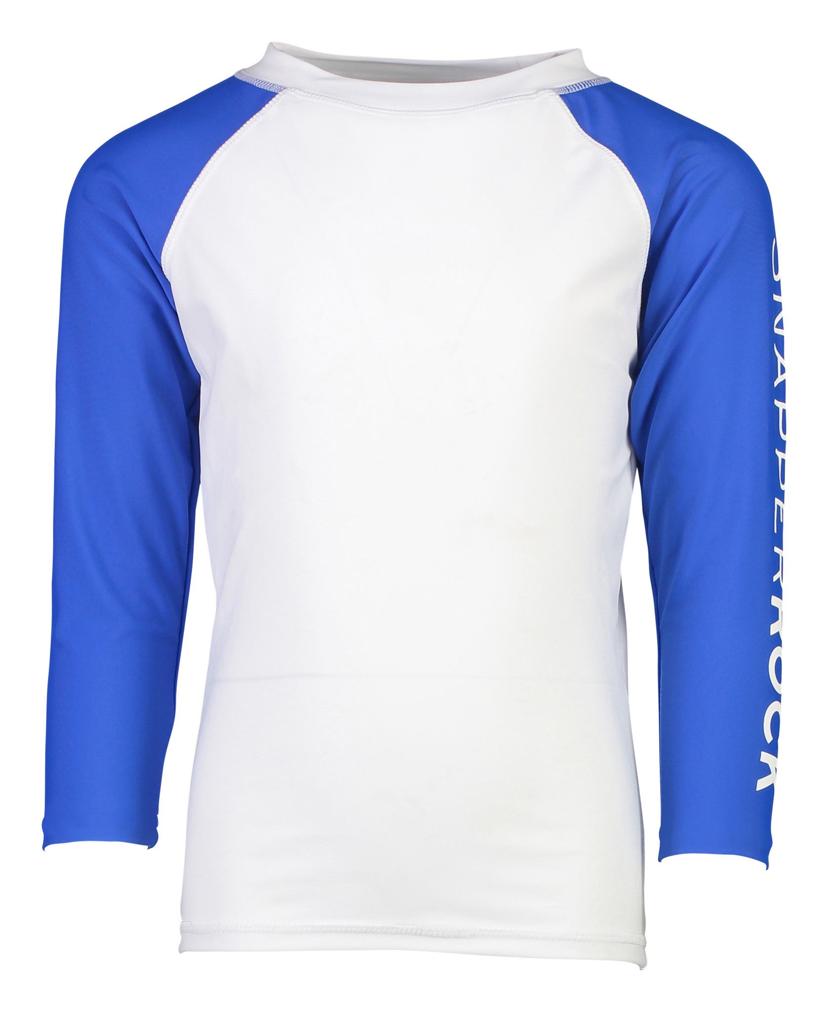 WHITE BLUE ARM LS RASH TOP - Jack & Gray Kids