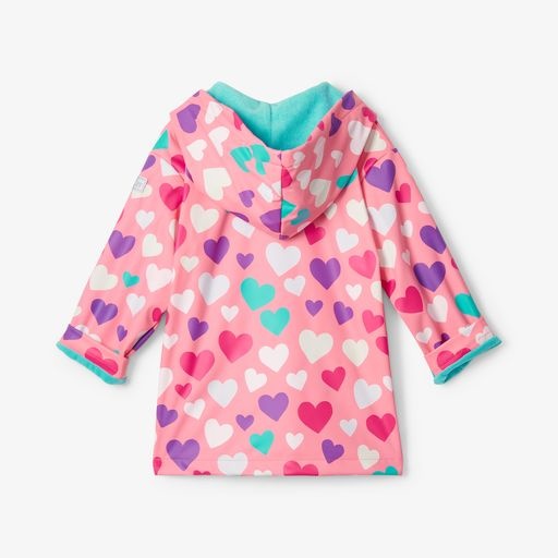 Colorful Hearts Color Changing Raincoat - Jack & Gray Kids