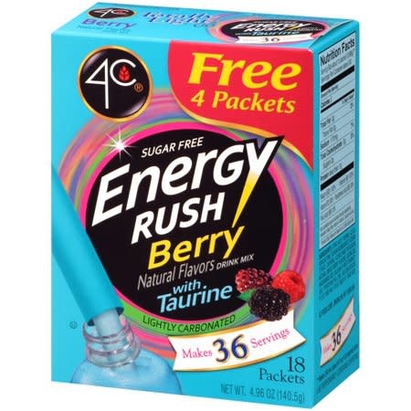 4C Drinks 4C Energy Rush Mixed Berry 18 sticks - Sugar Free & More