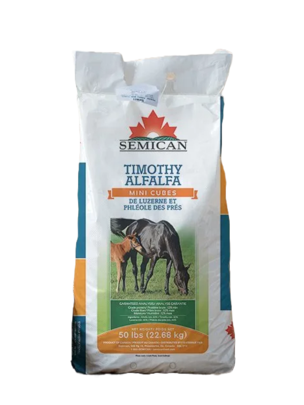 Semican Luzerne et Phléole en cubes 22.68 kg - Boutique Moulée Santé