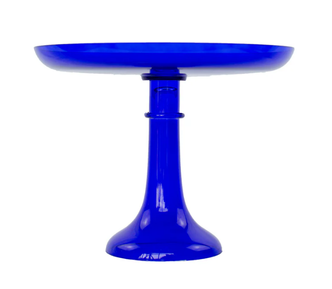 Estelle Colored Glass Royal Blue Cake Stand - Katherine Beck
