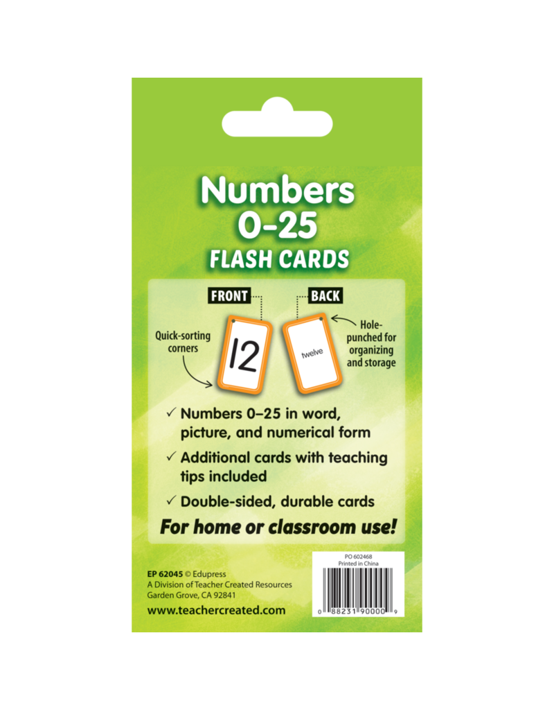 Numbers 0-25 Flash Cards - BrainyZoo Toys