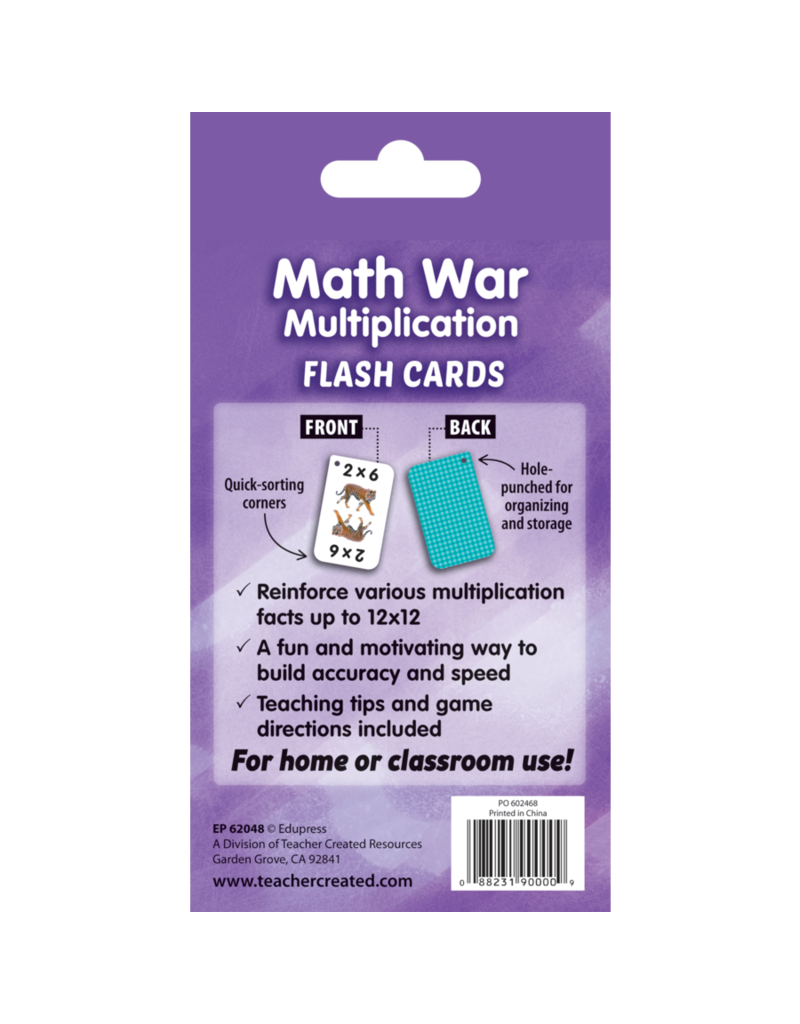 Math War Multiplication Flash Cards - BrainyZoo Toys