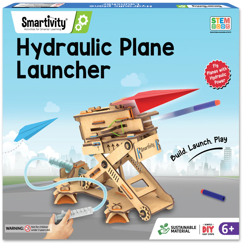 Hydraulic Plane Launcher STEM Building Kit - BrainyZoo Toys