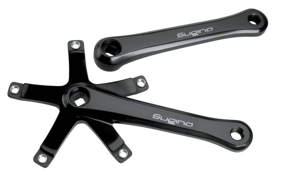 Sugino 75 Track Crank Arm Set Black - The Bike Lane