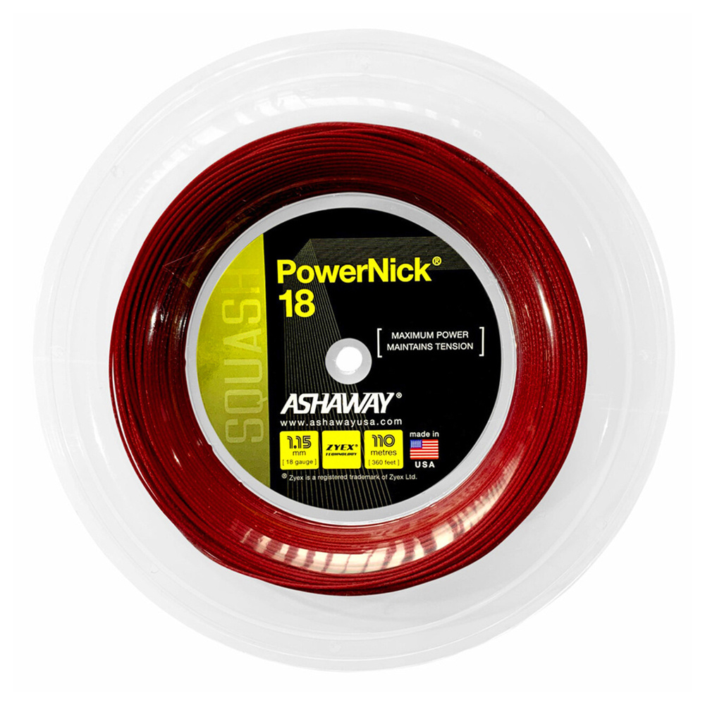 Ashaway Powernick 18 Red Squash String 110 meter - Of Courts
