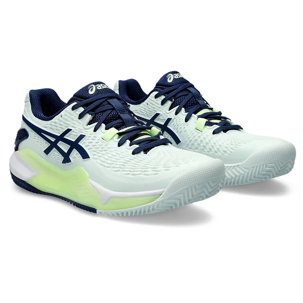 Asics Gel-Resolution 9 Clay Women's Shoe - Pale Mint/Blue Expanse - Of ...