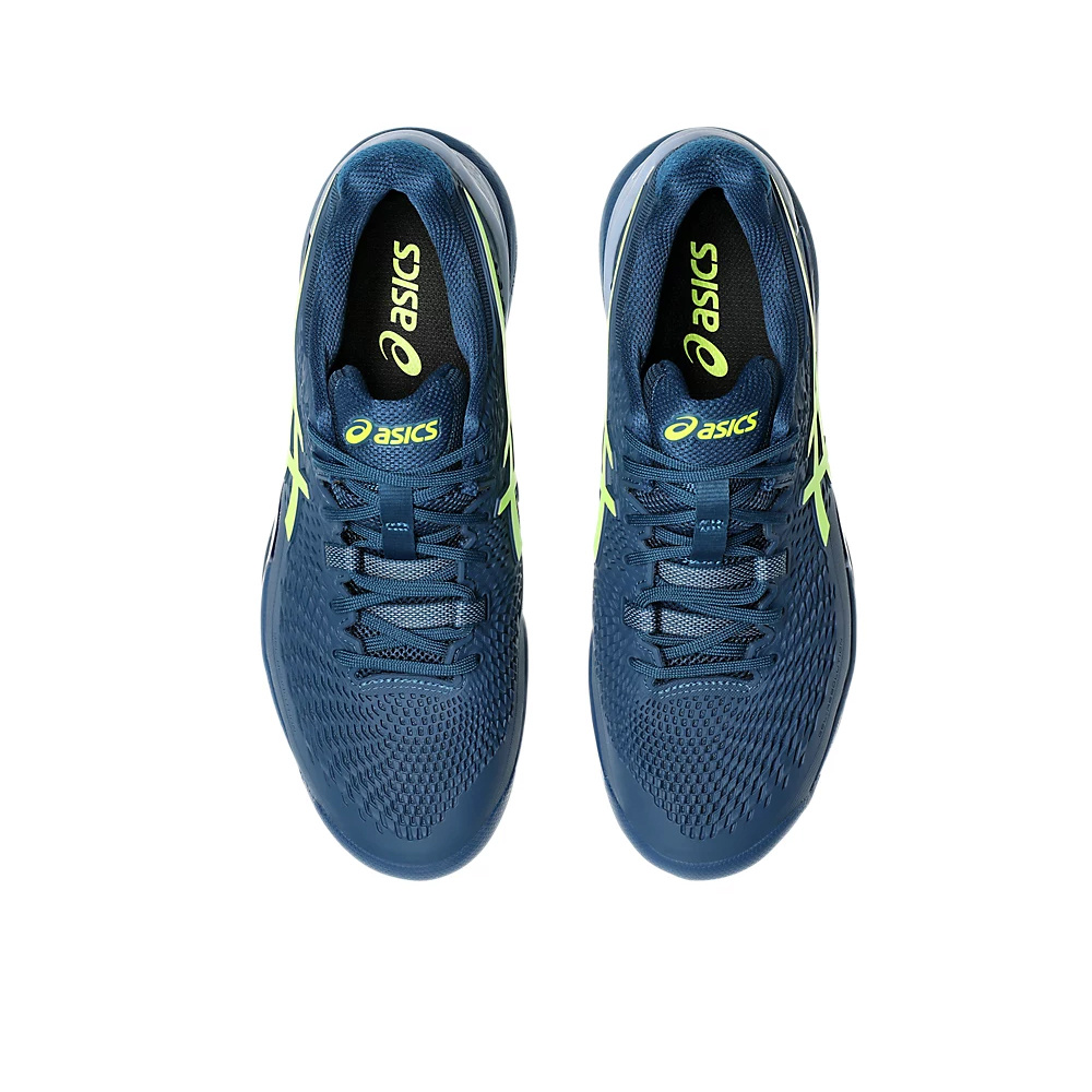 Asics Gel Resolution 9 WIDE Men's Tennis Shoe - Mako Blue/Safety Yellow - Of Courts