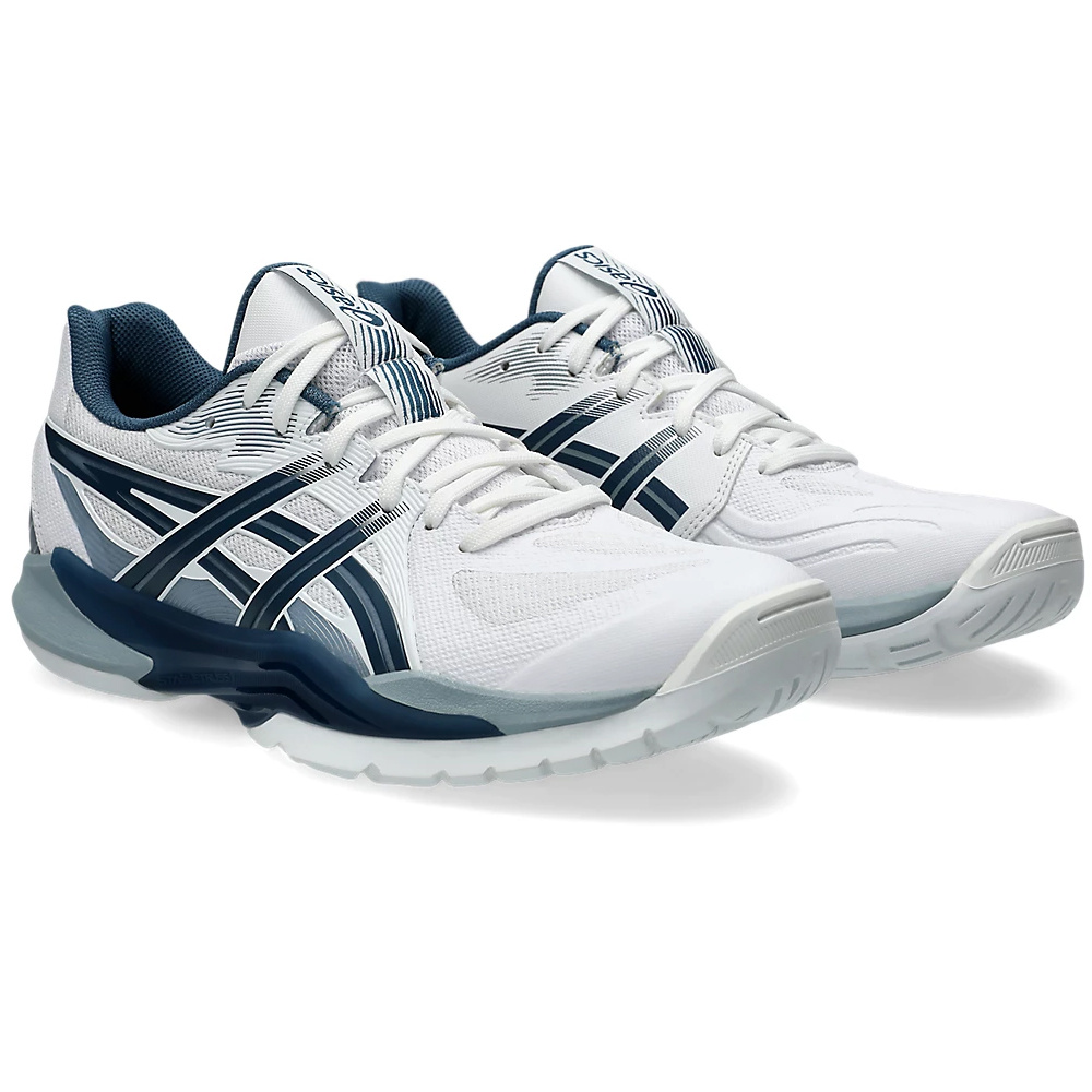 Asics PowerBreak FF Men's Indoor Shoes - White/Vintage Indigo - Of Courts