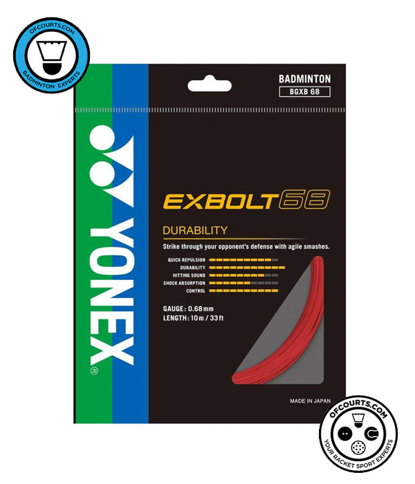 Yonex BG Exbolt 68 Badminton String - Flash Red - Of Courts
