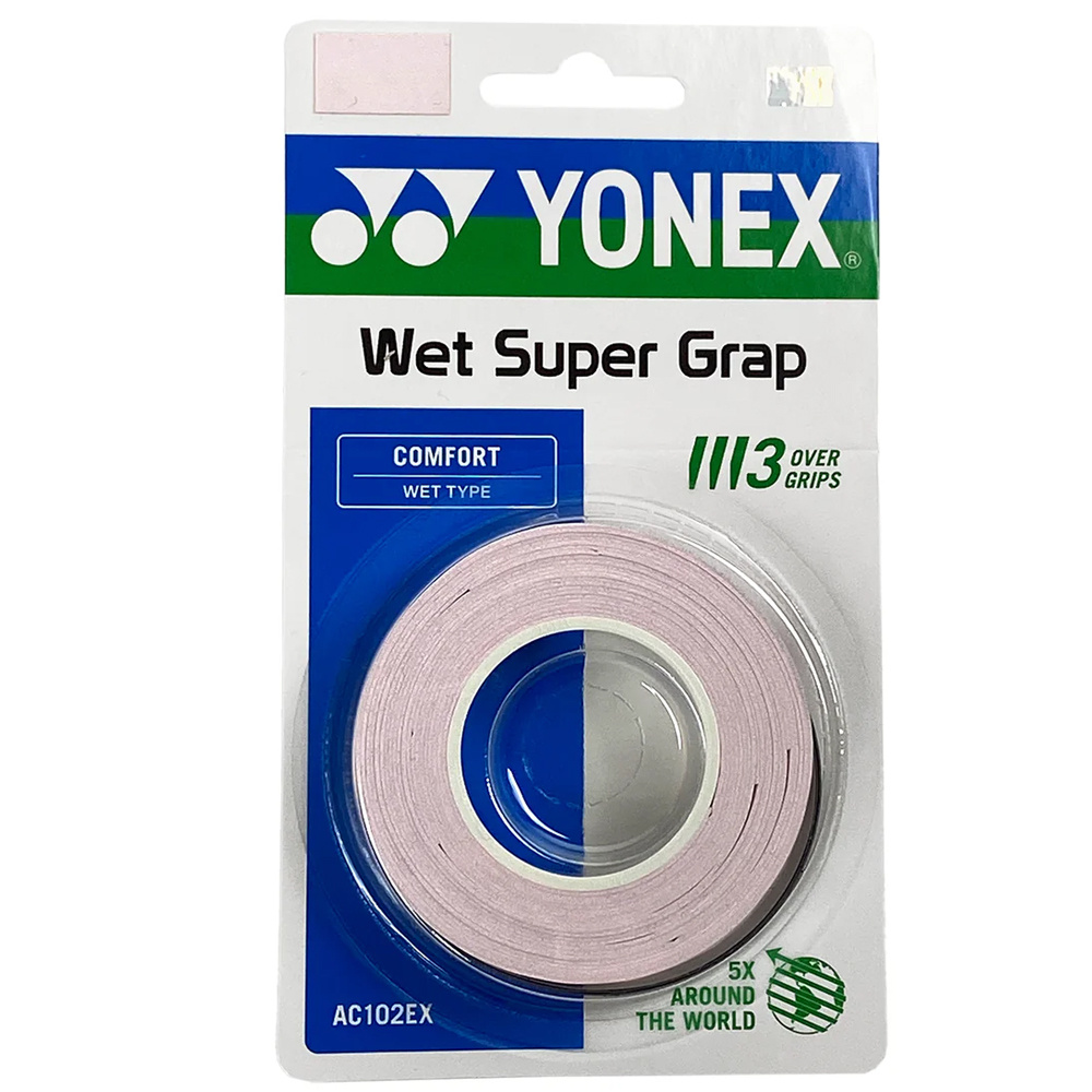 Yonex Wet Super Grap 3 Pack - Pink - Of Courts