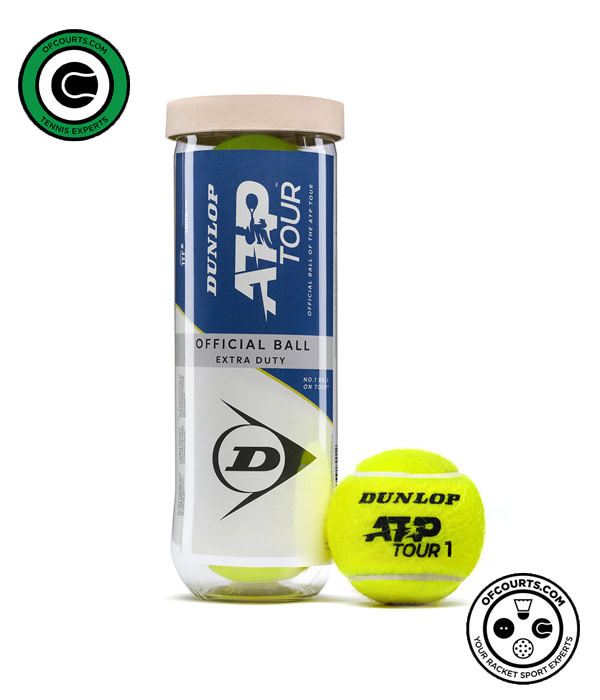 Dunlop ATP Tour Extra Duty Tennis Ball 3- Can - Of Courts