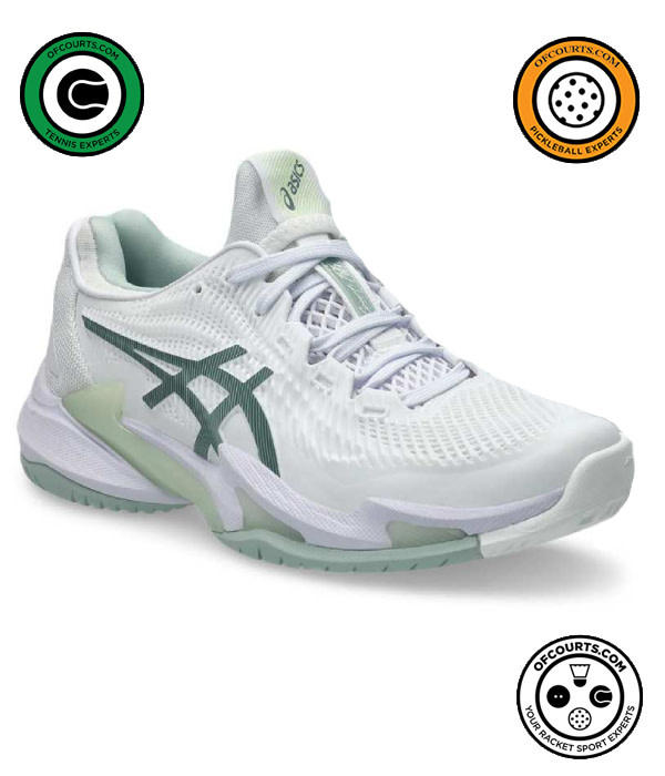 Asics Court FF 3 Women's Tennis Shoe - White/Lichen Rock - Of Courts