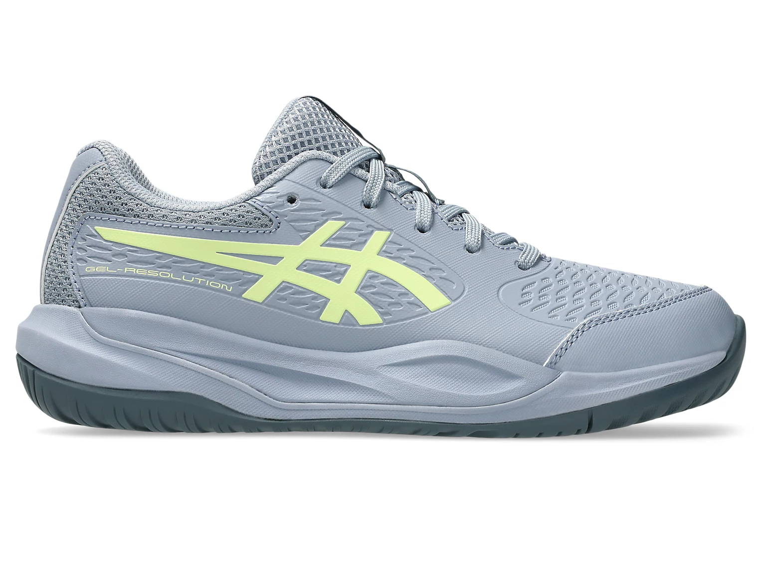 Asics Gel Resolution X GS Tennis Shoe - Grey Blue/Pistachio - Of Courts