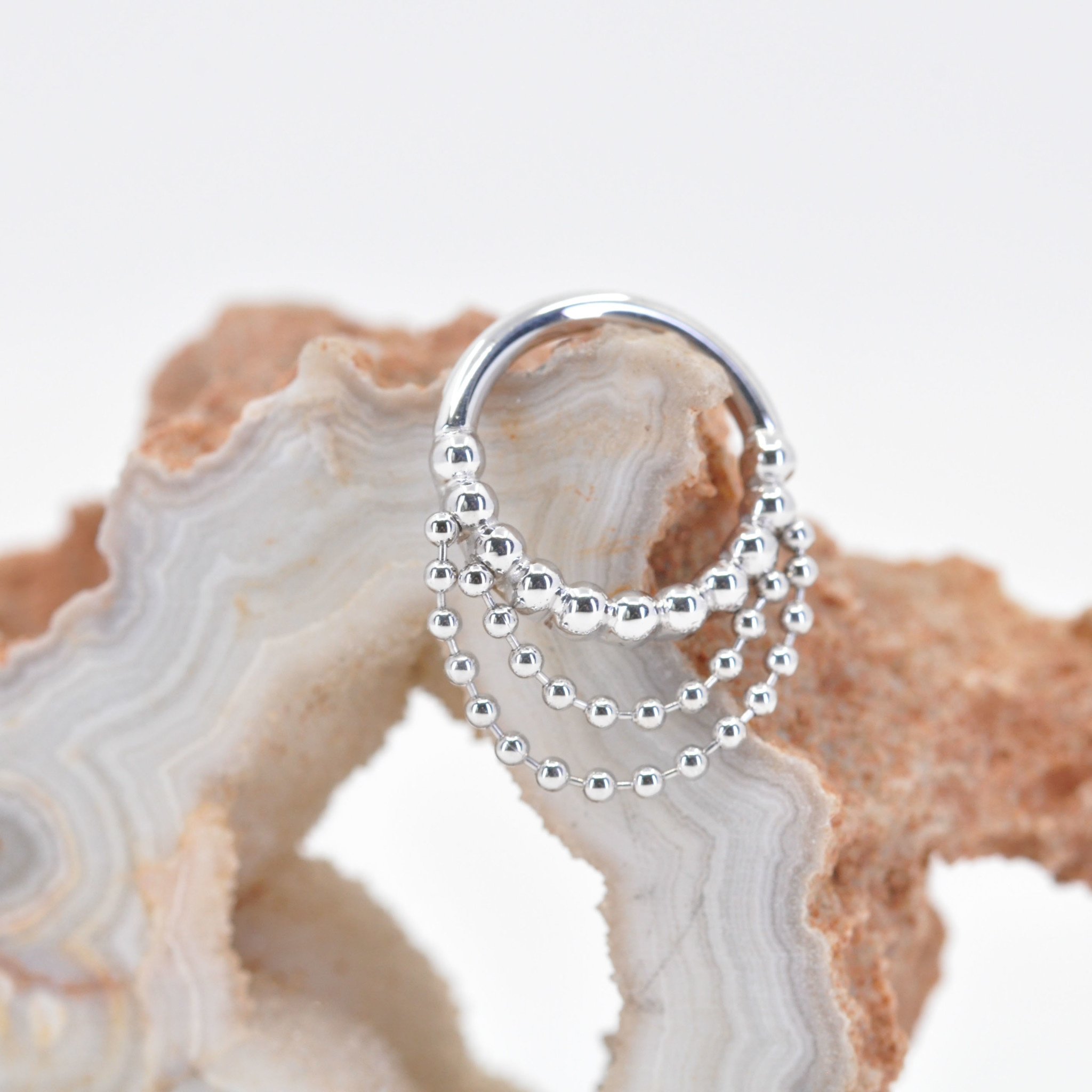 16g Feel the Spin Seam Rings in 14k Gold by BVLA! - MINT Piercing