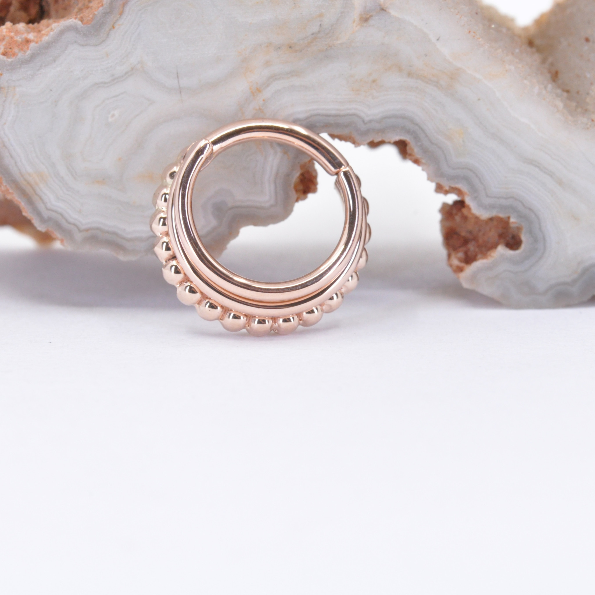 16g 5/16" Zara Clicker Ring in 14k Rose Gold by BVLA! - Mint Piercing