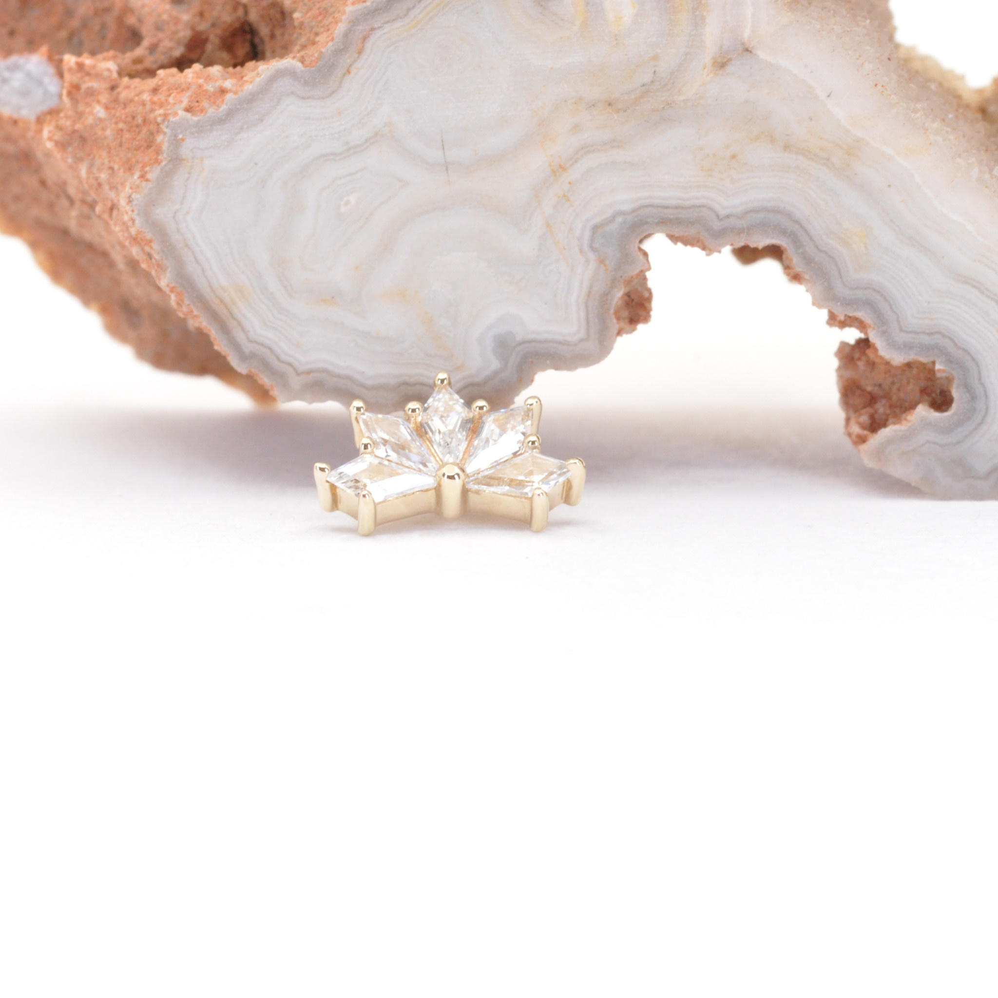 Spirit 16g Threaded End with CZ in 14k Yellow Gold by BVLA! - Mint Piercing