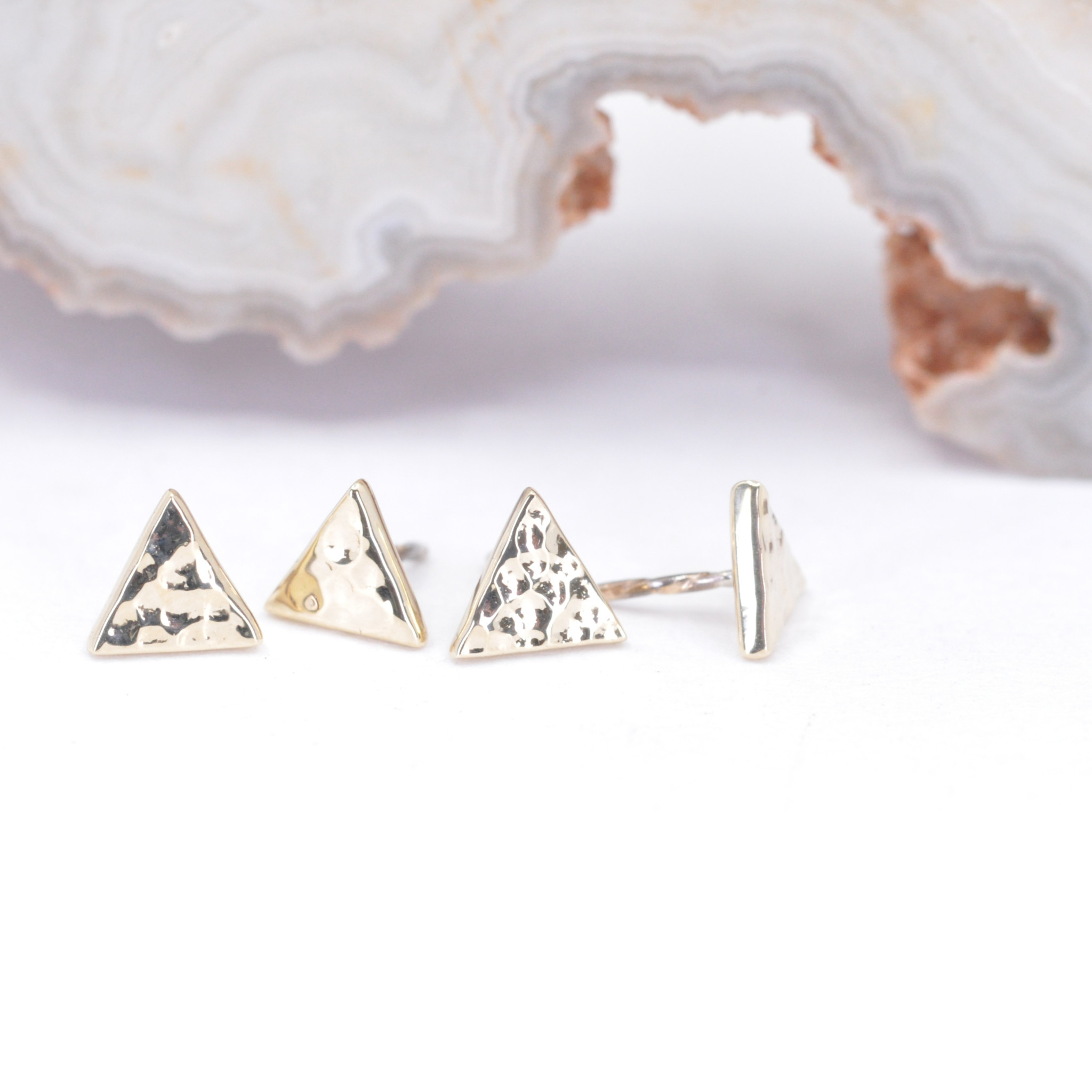 Hammered Triangle 14k Gold Threadless Ends by BVLA! - Mint Piercing