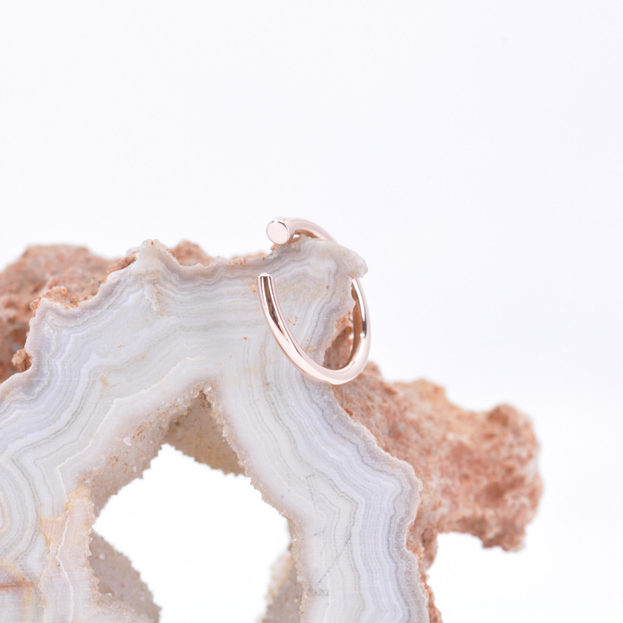 18g 5/16" Nostril Nail with 1.5mm Disc in 14k Rose Gold by BVLA! - Mint ...