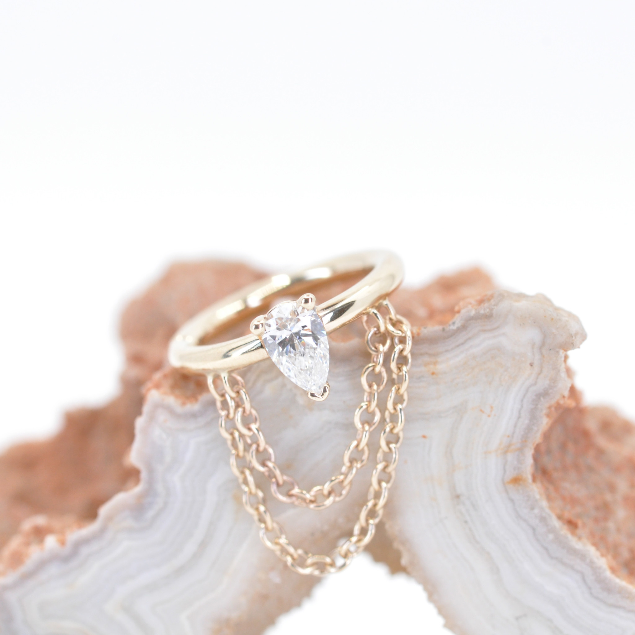 16g 3/8" Call me! with CZ 14k Gold Seam Rings by BVLA - Mint Piercing