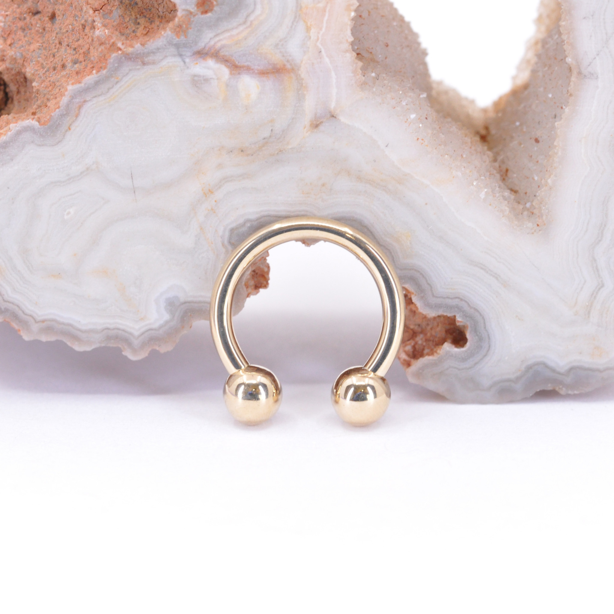 14k Gold 16g Circular Barbell with 1/8" beads by BVLA! - Mint Piercing