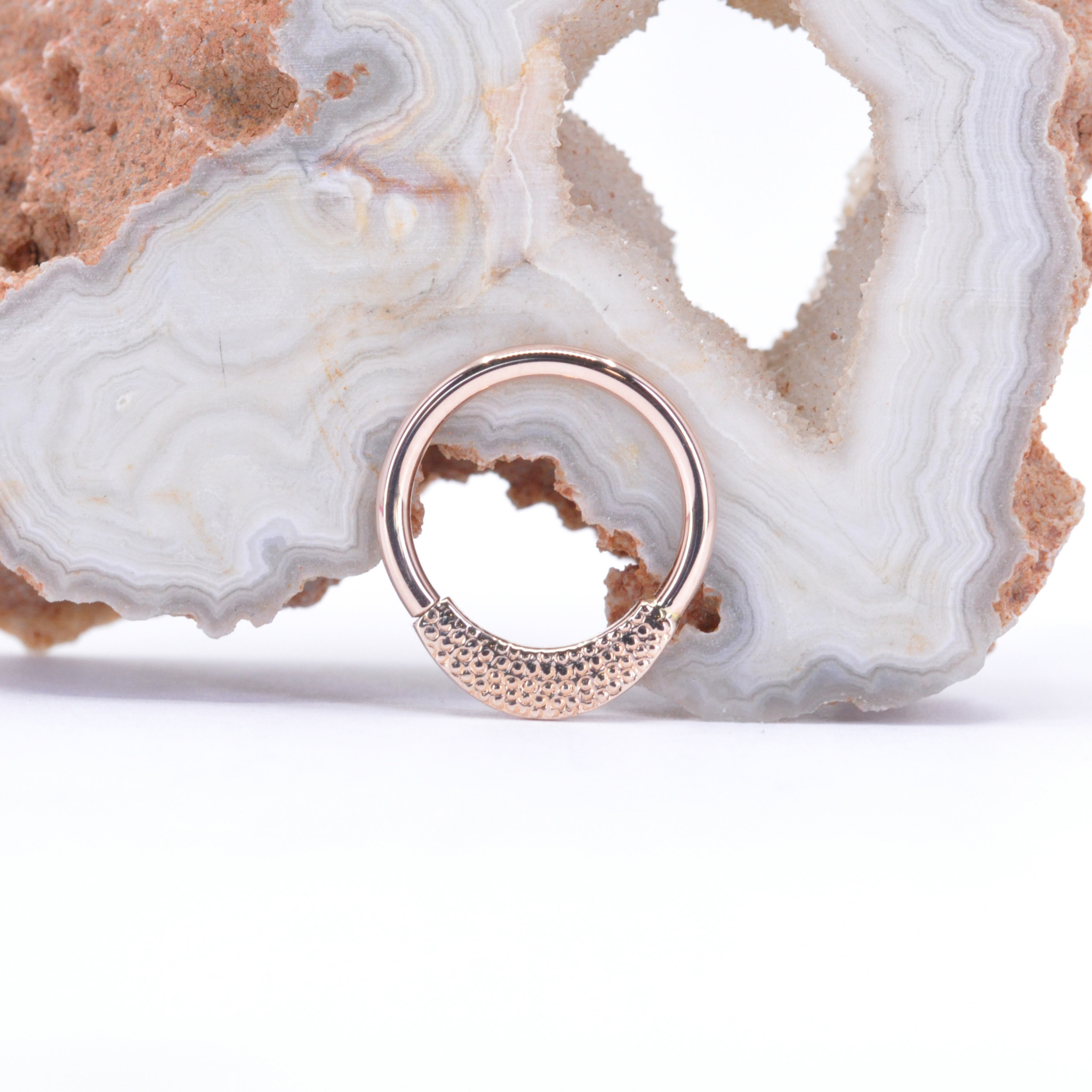 16g 3/8" Pave Janna Seam Rings in 14k Gold by BVLA! - Mint Piercing